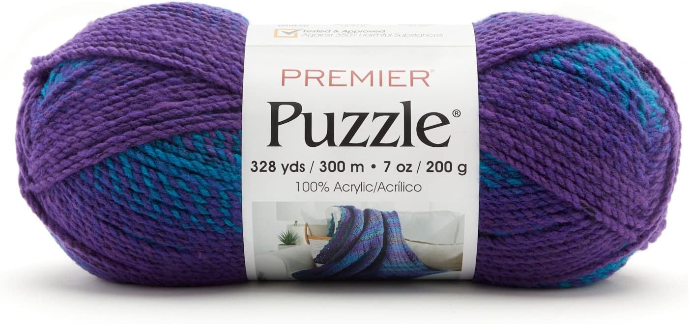 Amazon.com: Premier Yarns Puzzle Yarn, Made of Acrylic, Ideal Knitting ...