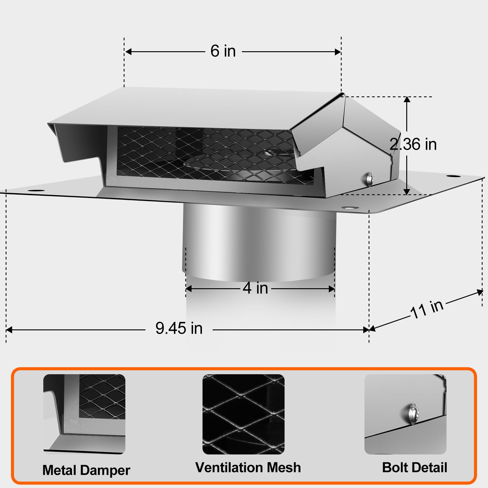 Snapklik.com : Airknow Roof Vent Cap Removable Roof Vents For Houses ...