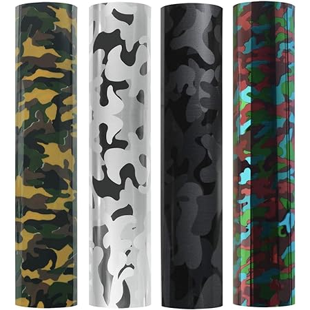 Amazon.com: FUNKAKA Camo Heat Transfer Vinyl, 10 Sheets Camouflage HTV ...
