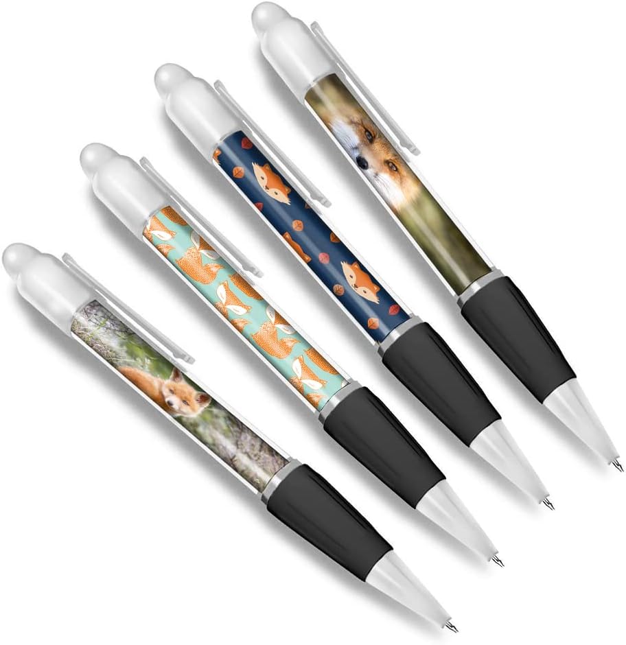 DV DESIGN Set of 4 Giraffe White Ballpoint Pens - Animals Safari Print ...