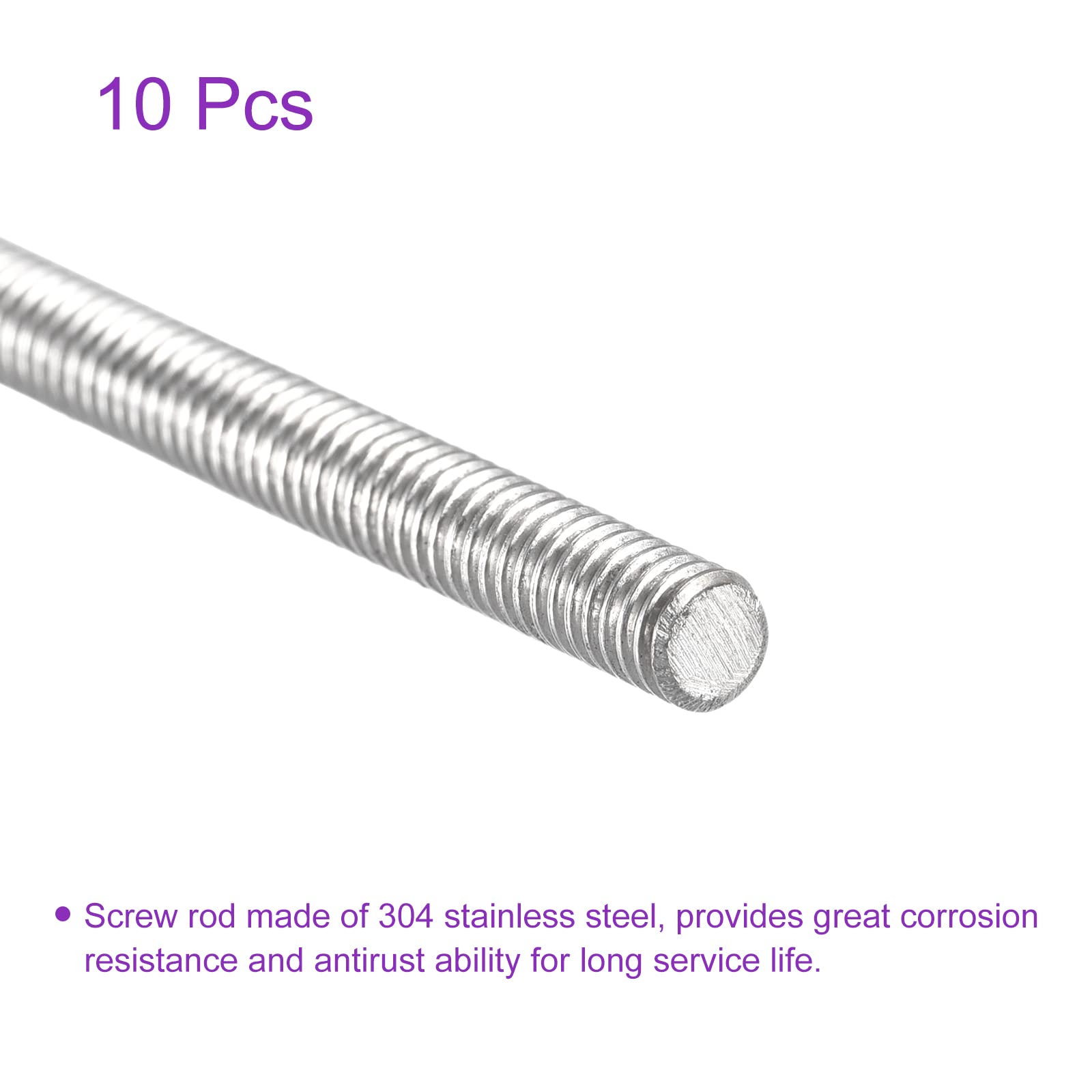 Snapklik.com : 10 Pack M4 X 110mm Fully Threaded Rod 304 Stainless ...