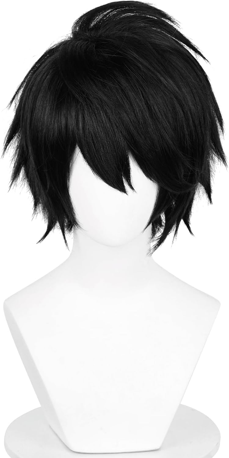 Amazon.com: Black Cosplay Emo Wig for Women Men, Short Spiky Synthetic ...