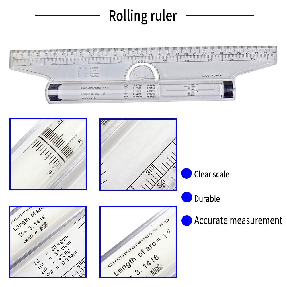INTVN Architectural Scale Ruler Set (Imperial) 12" Stainless Steel Rule ...
