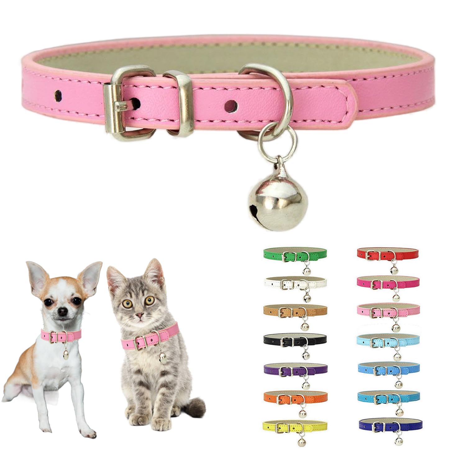 Snapklik.com : Pink Bell Collar For Small Dogs S Dog Collar