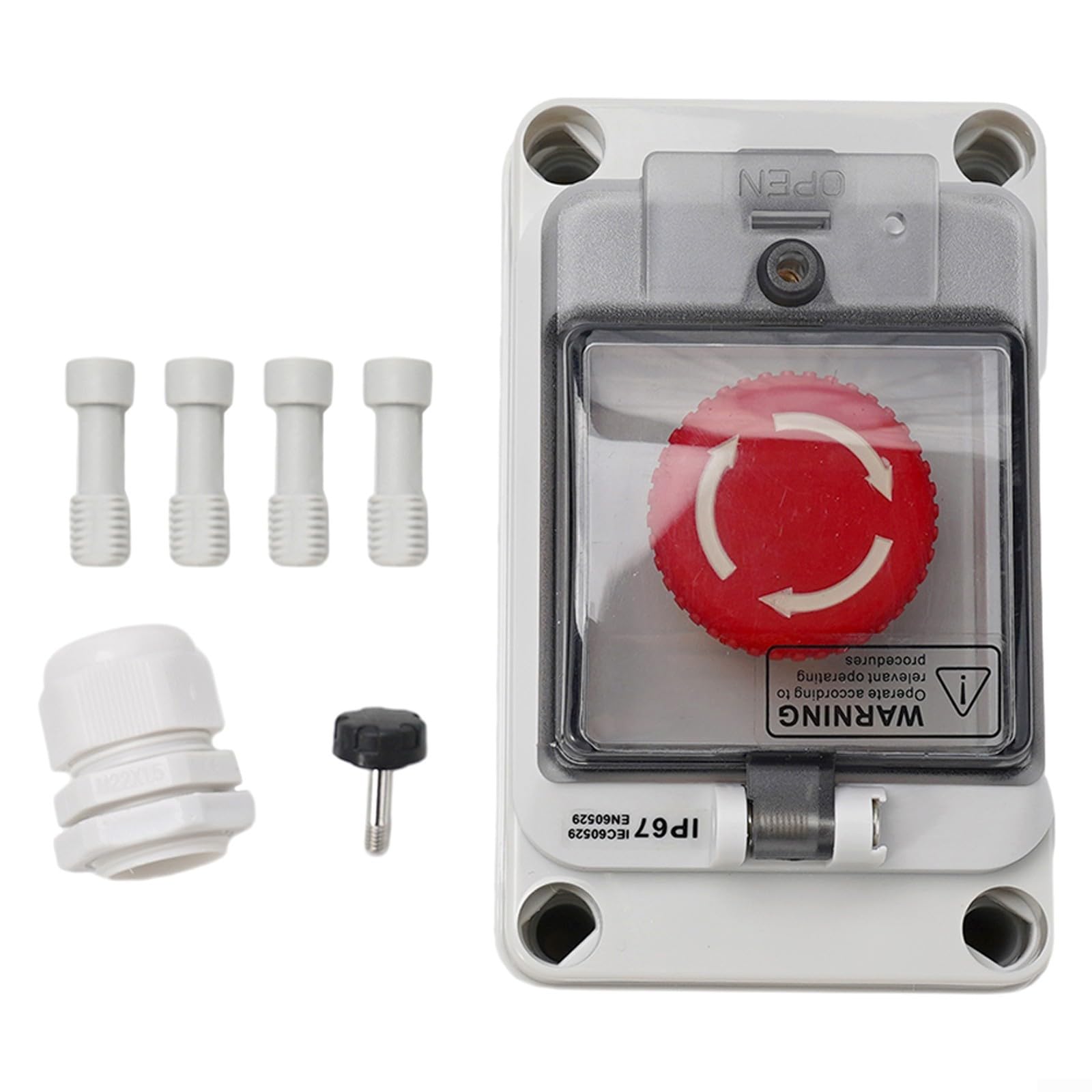Amazon.com: E-Stop Button Switch With Box, Waterproof EStop Box With ...