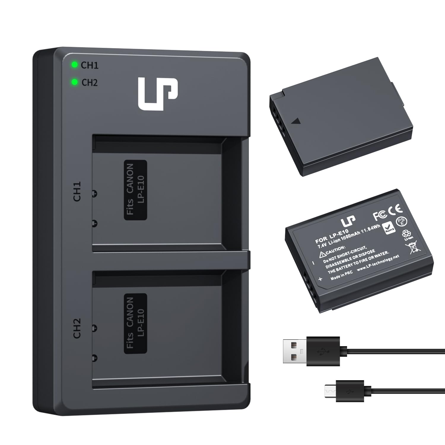 Amazon.com : LP LP-E10 Battery Charger Pack, 2-Pack Battery & Dual Slot ...