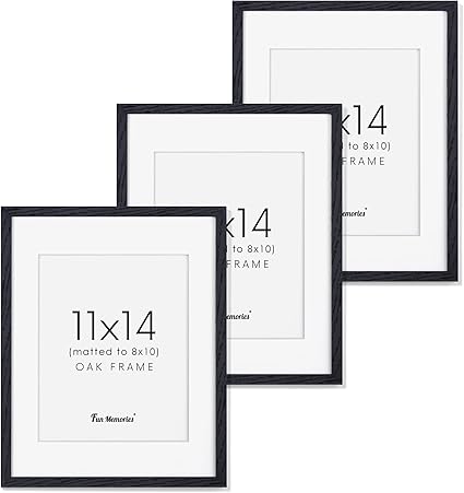 Amazon.com - 11x14 Picture Frames Set of 3, Solid Oak Wood Frame 11 x ...