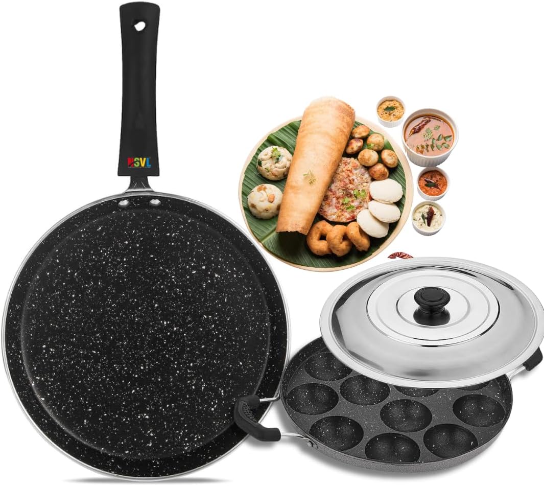 Buy Nsvl Aluminium Non-Stick Dosa Tawa with Handle| Granite Finish ...