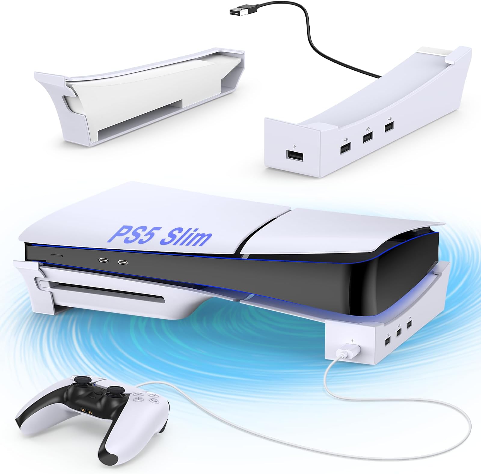 Amazon.com: KOVA Horizontal Stand Only for PS5 Slim Console with 4-Port ...