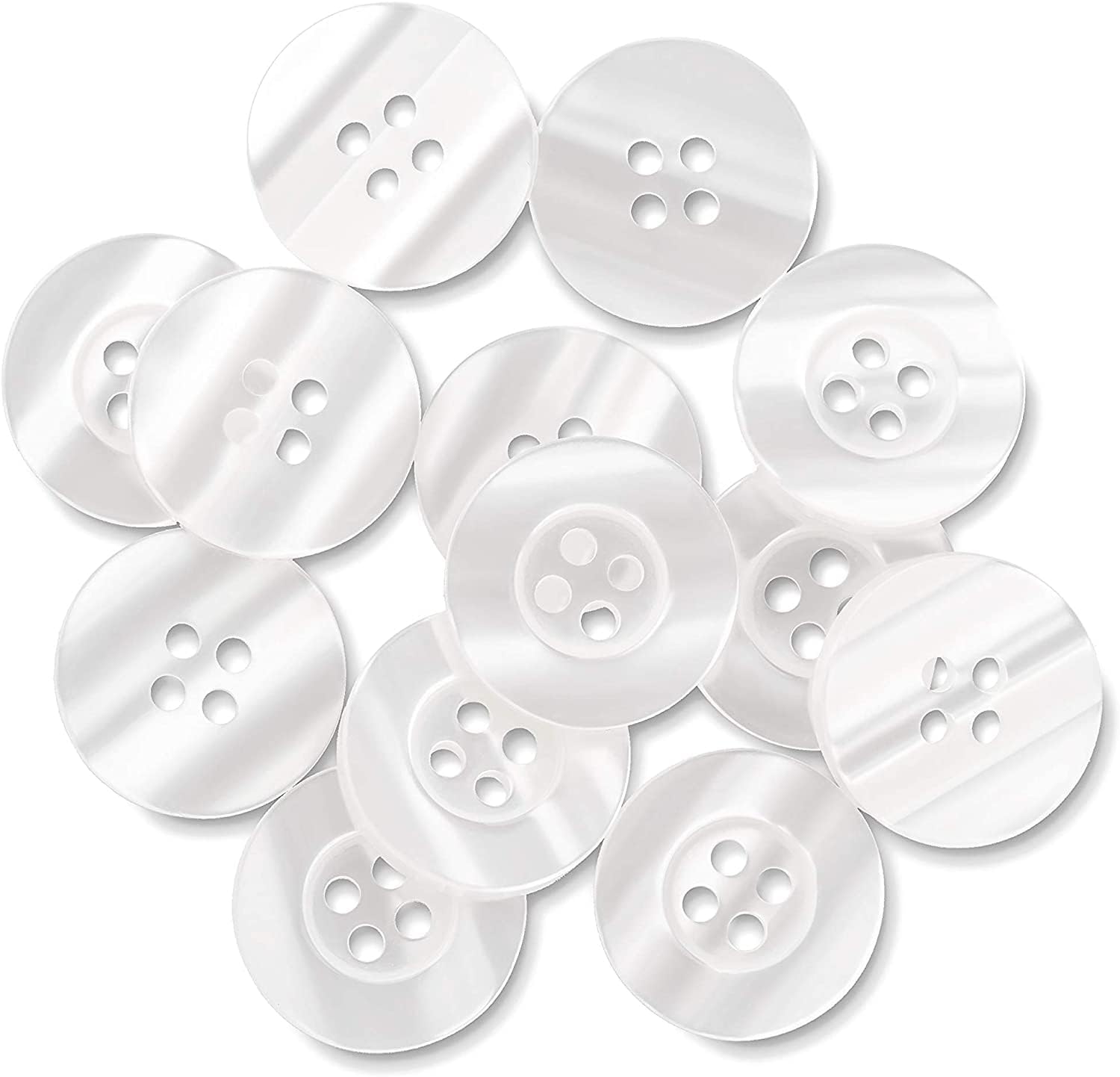 Amazon.com: Lab Coat Buttons Clear 0.75in 4-Hole Sewing Buttons Color ...
