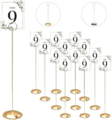 Amazon.com : HOHIYA 12 Pc Table Number Holders Stands 12 Inch Place ...