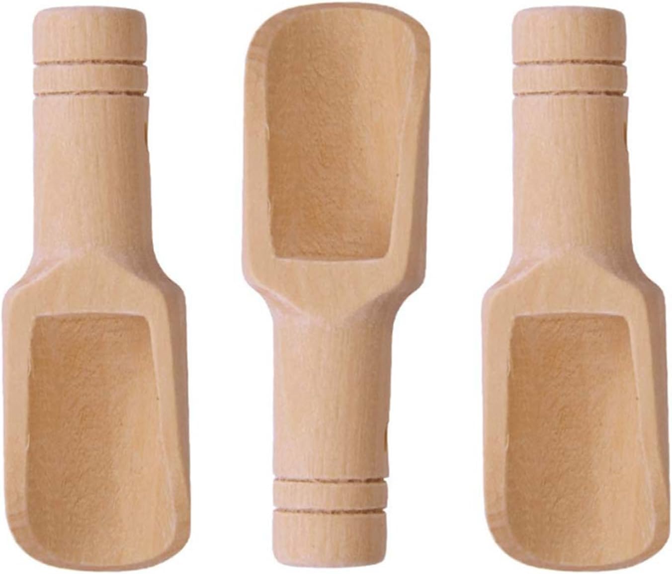 4PCS Wooden Spoons Small Scoop Mini Bamboo Spoons Eco-Friendly and Easy ...