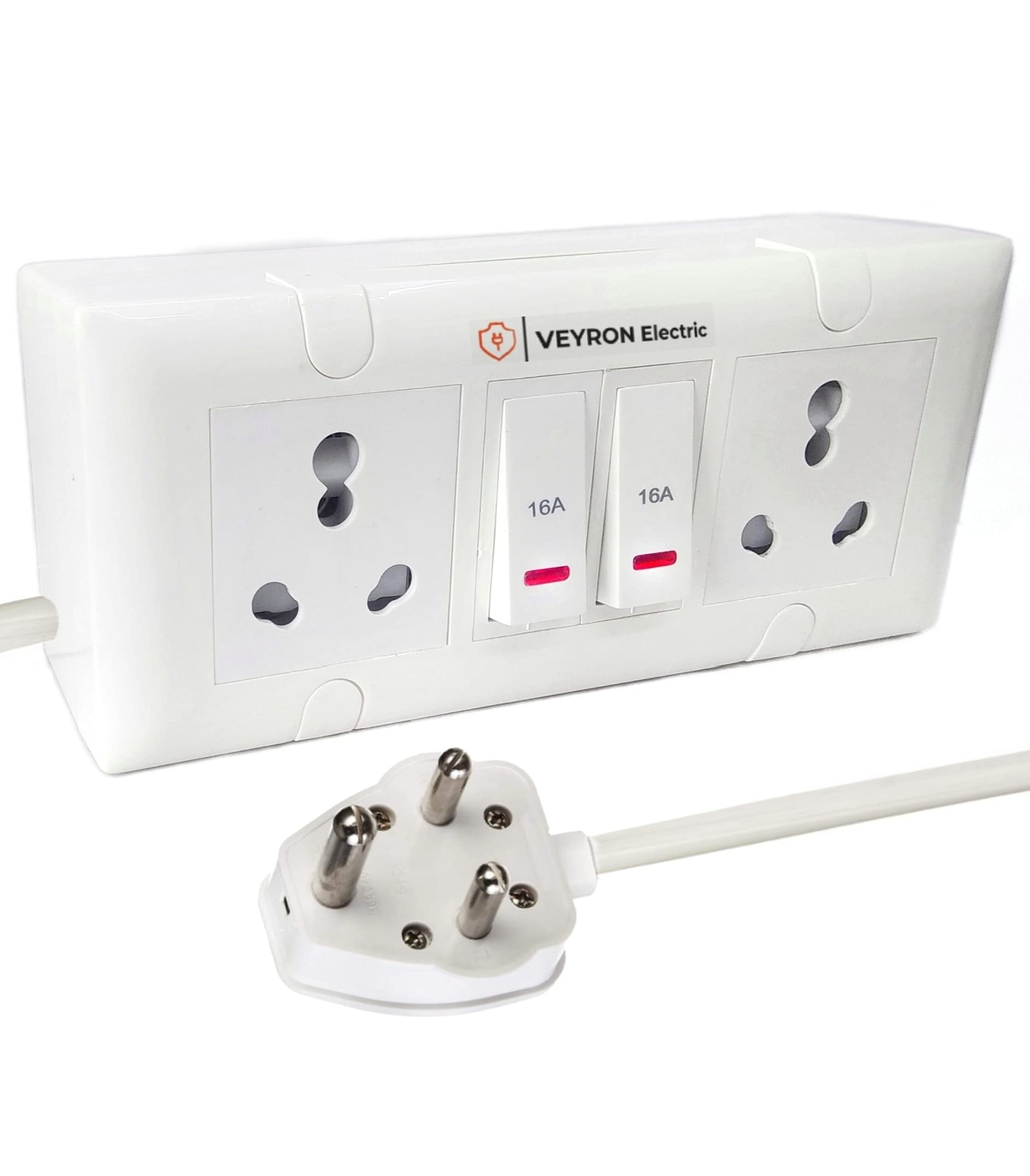 Buy Veyron Electric Power Strip - Two 6/16A Socket and Two 16A (15A ...
