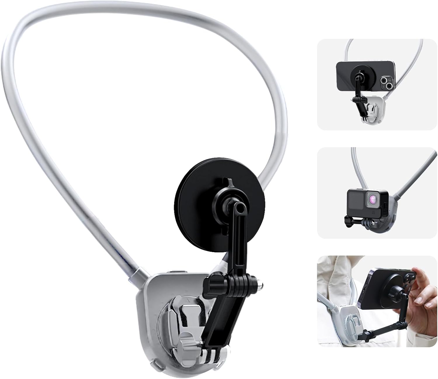 Amazon.com: Magnetic Neck Mount for Phones, Neck Holder for iPhone 15 ...