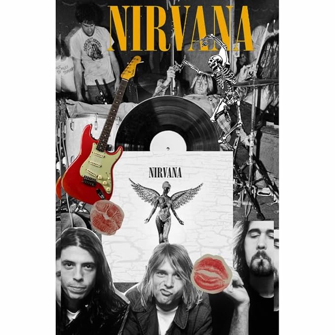 POSTER WALLAH Nirvana Rock Band Poster for Home Office and Student Room ...