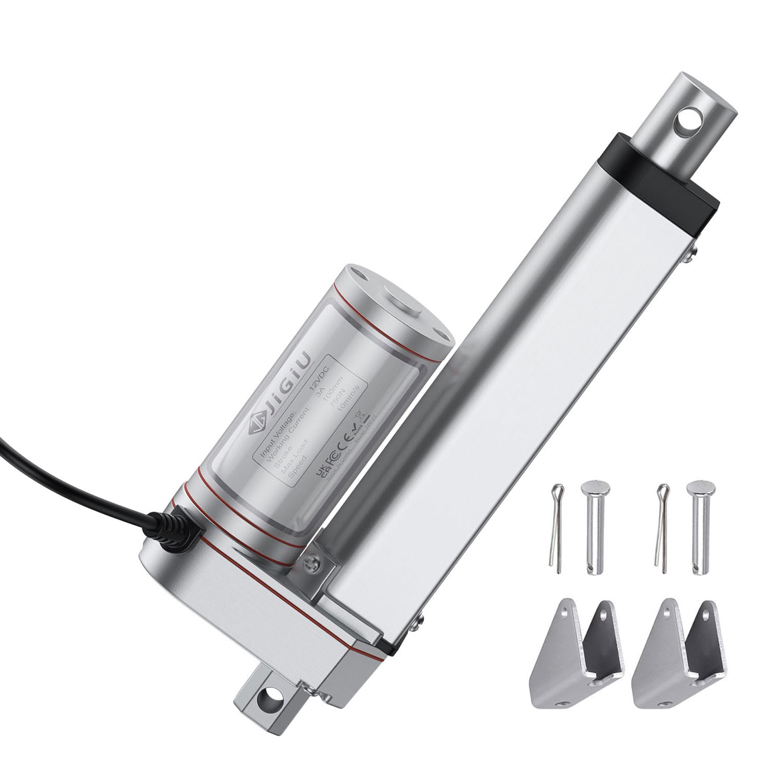 Snapklik.com : JiGiU 12V Actuator Heavy Duty 165lbs/750N Linear ...