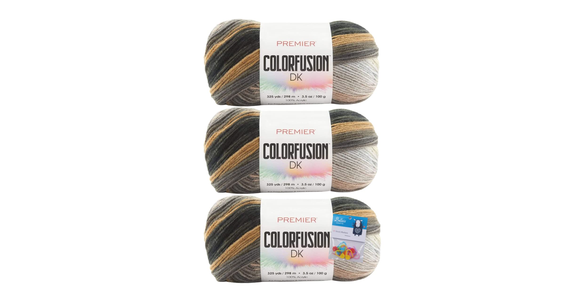Amazon.com: Premier Yarn Colorfusion DK - 3.5 Oz - #3 Light Weight - 3 ...