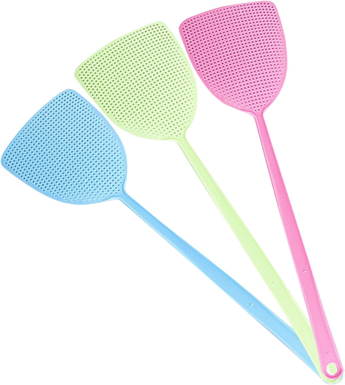 Amazon.com: 100 Pcs Fly Swatter Plastic Fly Swatters Heavy Duty Colorful Strong Flexible Manual ...