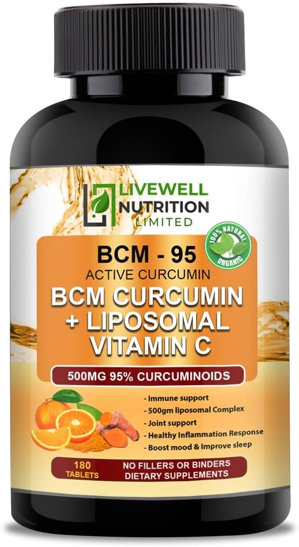 BCM – 95 Active Curcumin + Liposomal Vitamin C with Bioflavonoids Zinc and BioPerine Advanced ...