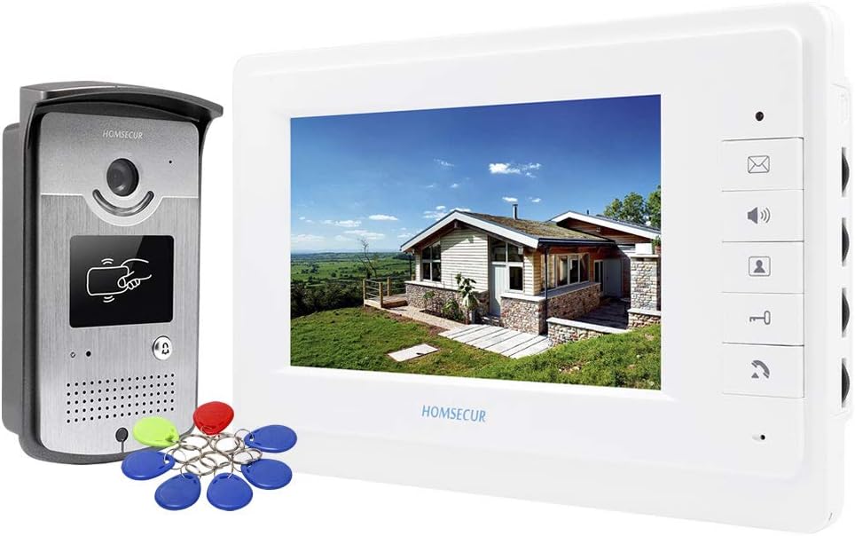 HOMSECUR 7’’ LCD Video Door Entry Intercom with HD Camera, Colour Night ...
