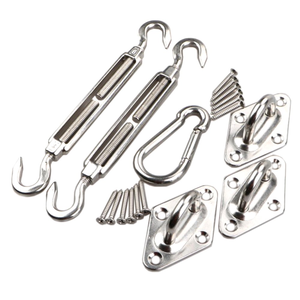 HONGCI M8 Heavy Duty Sun Shade Sail Fixing Kit for Garden Triangle and ...