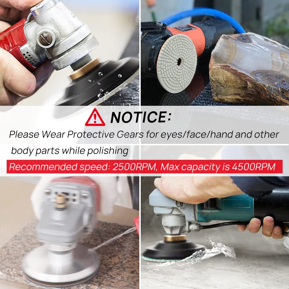 Snapklik.com : DT-DIATOOL Diamond 3 Step Polishing Pads 4 Inch For ...
