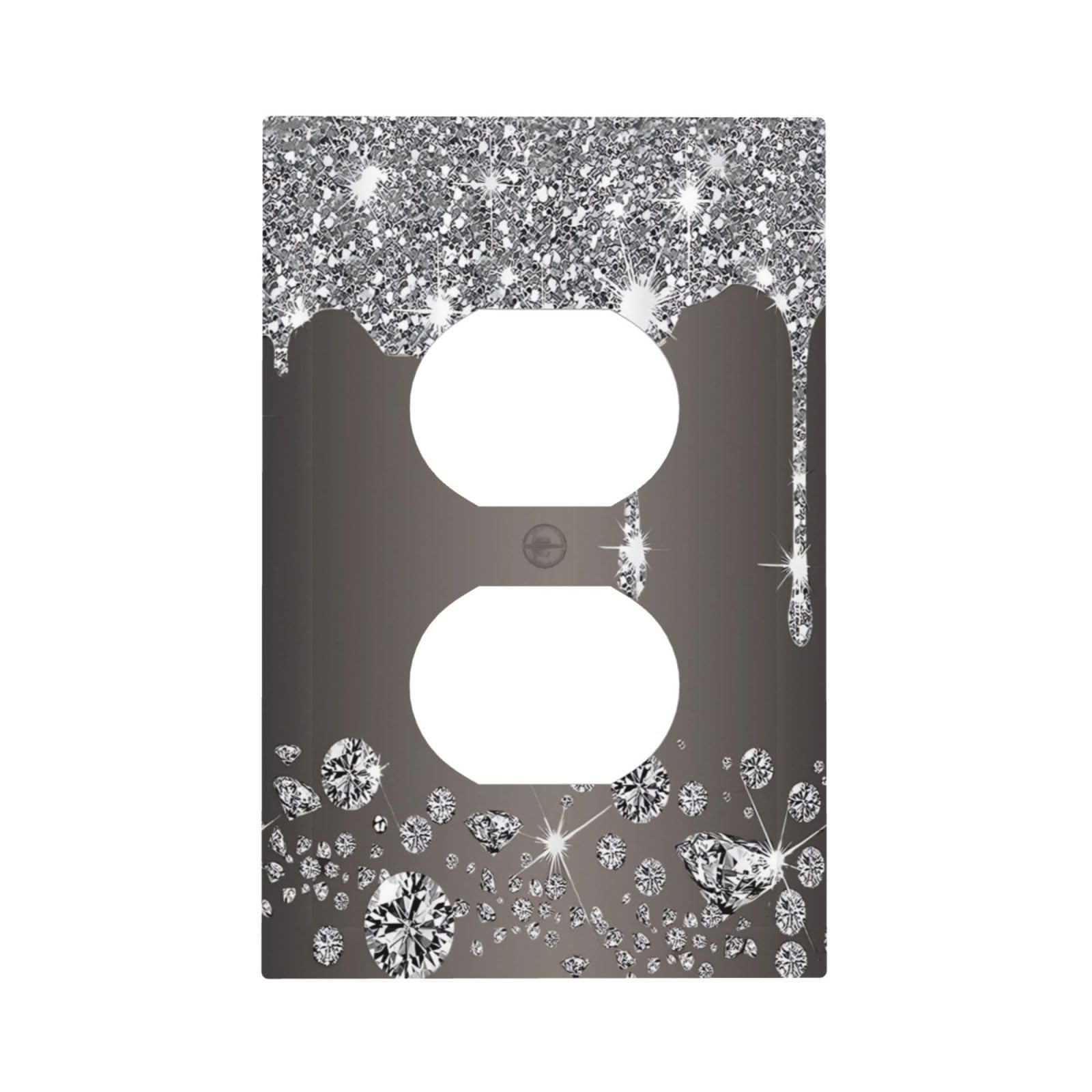 Deep Grey Luxury Texture Colorful Bling Modern 1 Gang Outlet Covers ...