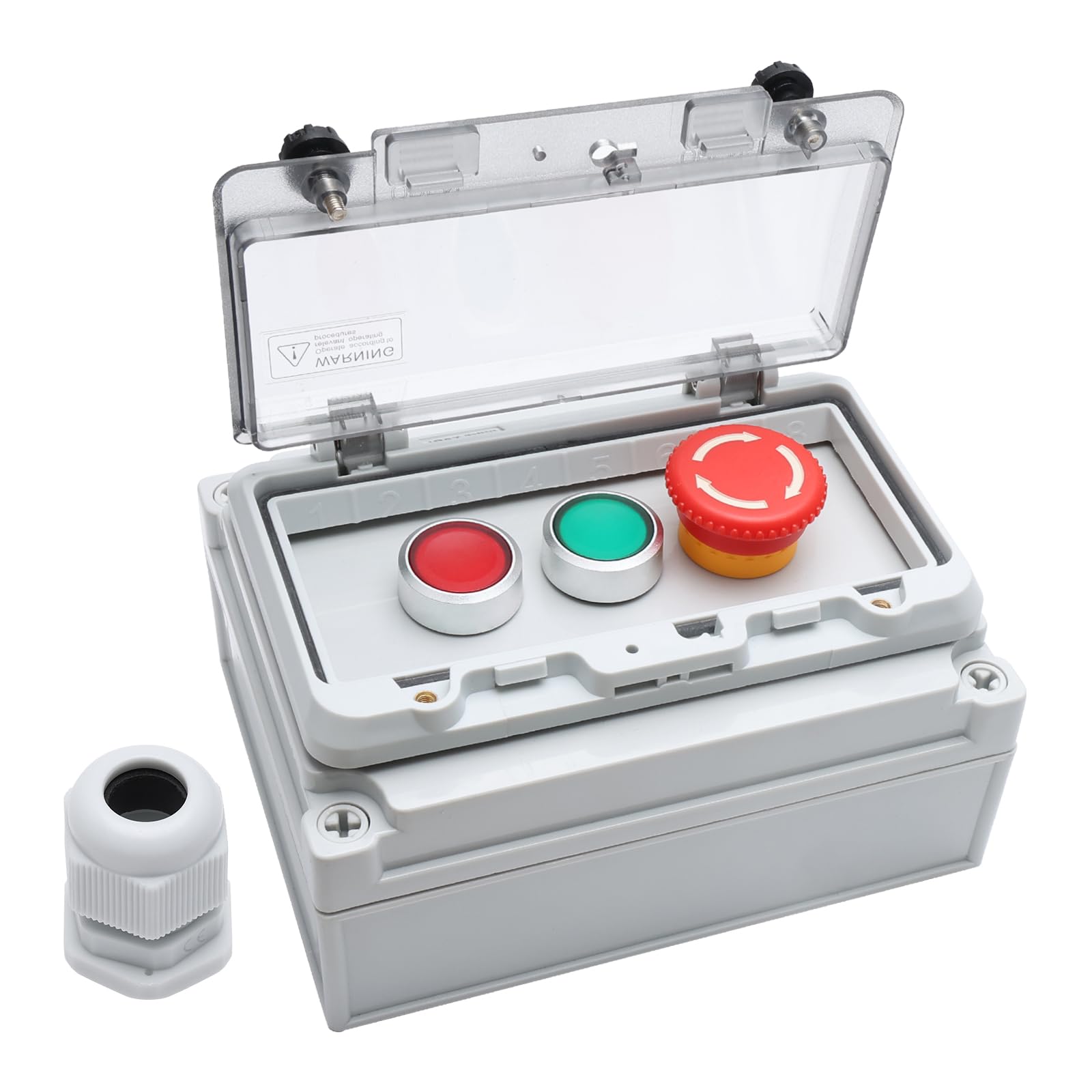 Snapklik.com : KERWINN Emergency Stop Button Box - Red And Green ...