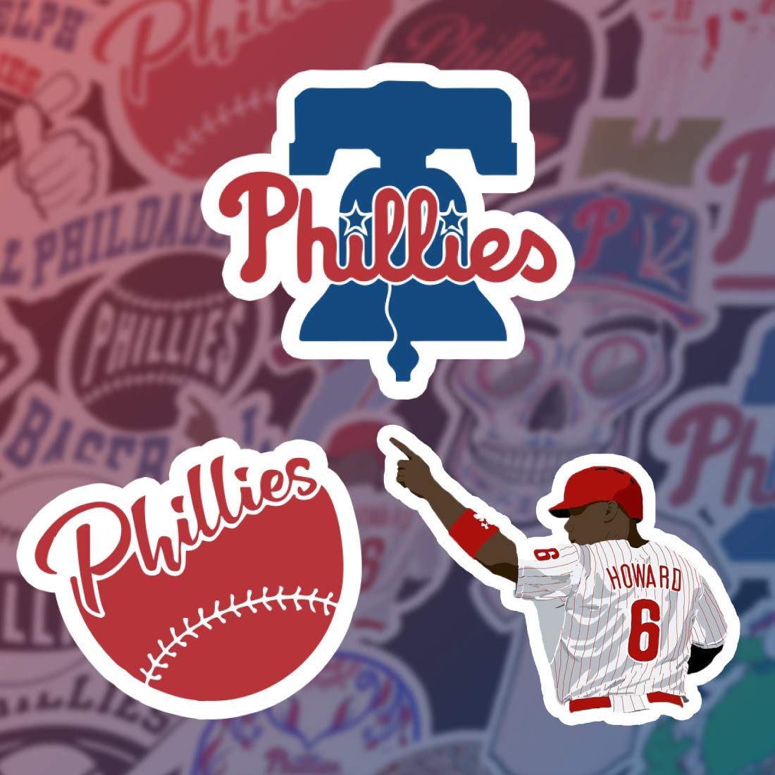 Snapklik.com : Stickers Pack Philadelphia Vinyl Phillies Aesthetic ...