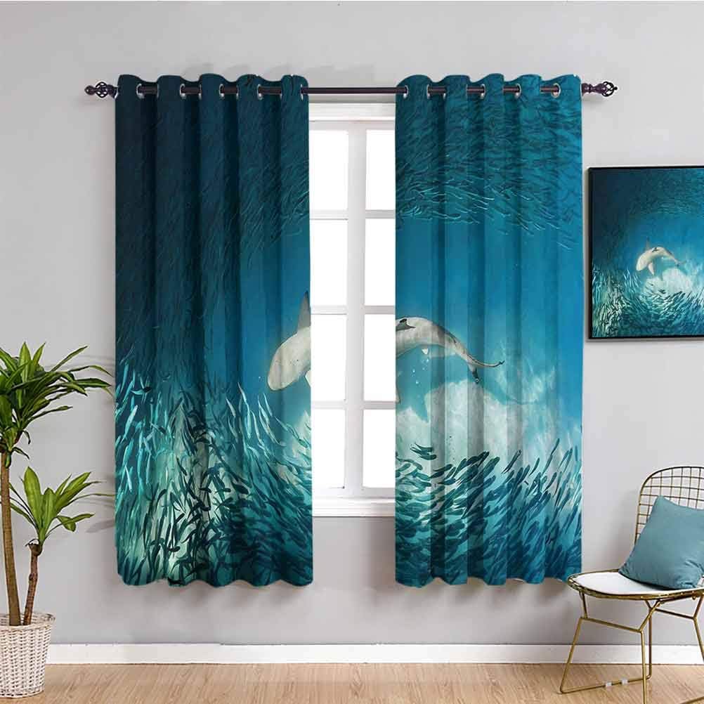 Amazon.com: Sea Animals Decor Printed Soundproof Privacy Window ...
