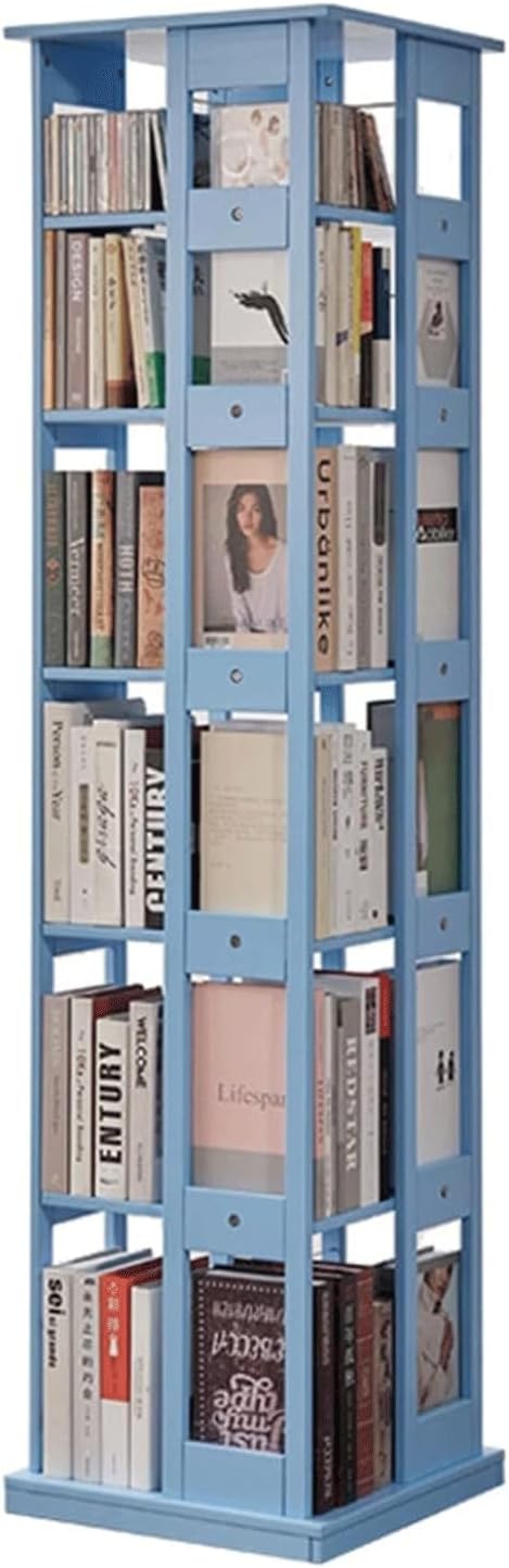 Amazon.com: 5/6 Tier Rotating Bookshelf Square Floor Standing Bookshelf ...