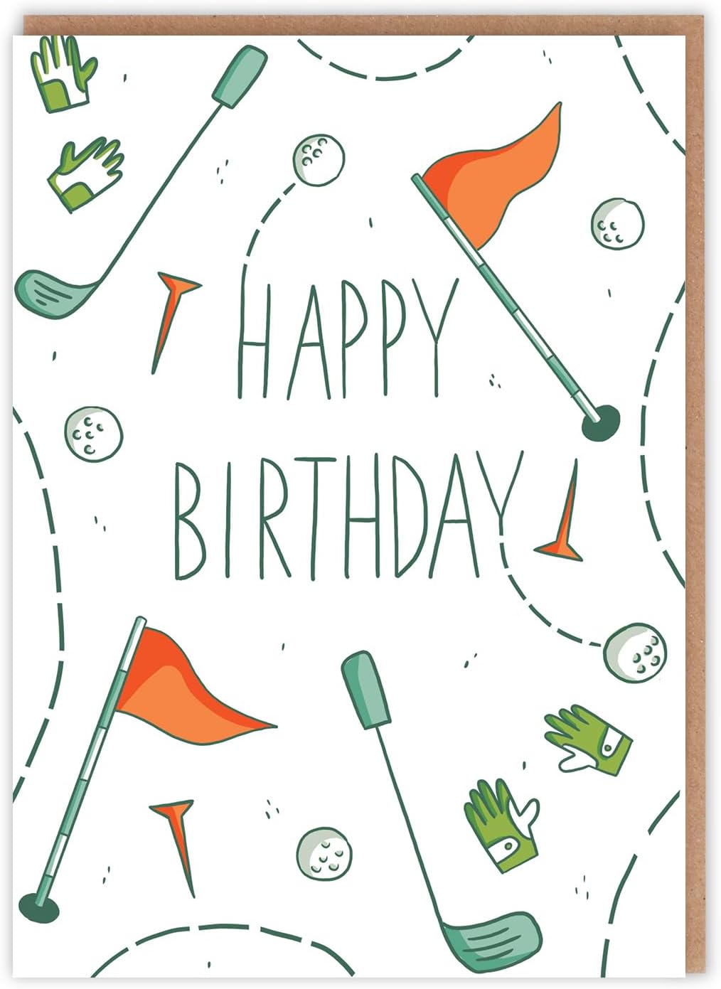Amazon.com : Golf Theme Birthday Card - Illustrations of Golfing ...