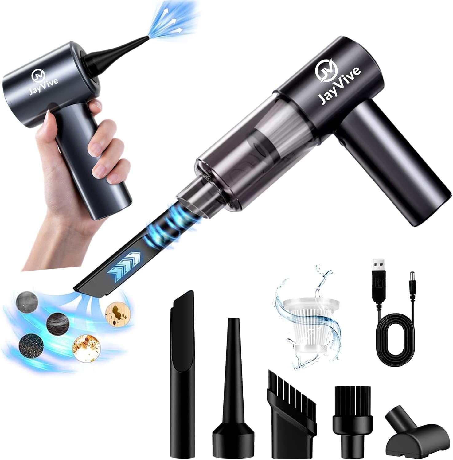 JayVive Handheld Vacuum Cleaner- Upgraded 10000pa Powerful Suction Car ...