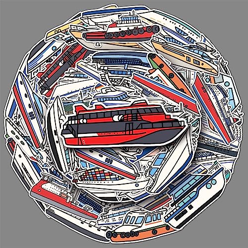 Boat Stickers 50 Pcs Cute Cartoon Cruise Ship Stickers for Skateboard ...