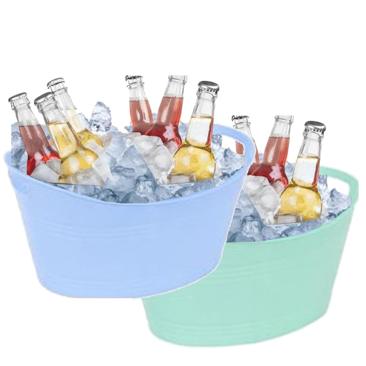 Almineez Set of 2 Premium Plastic Drink Bucket - Large 24L Beverage Tub ...