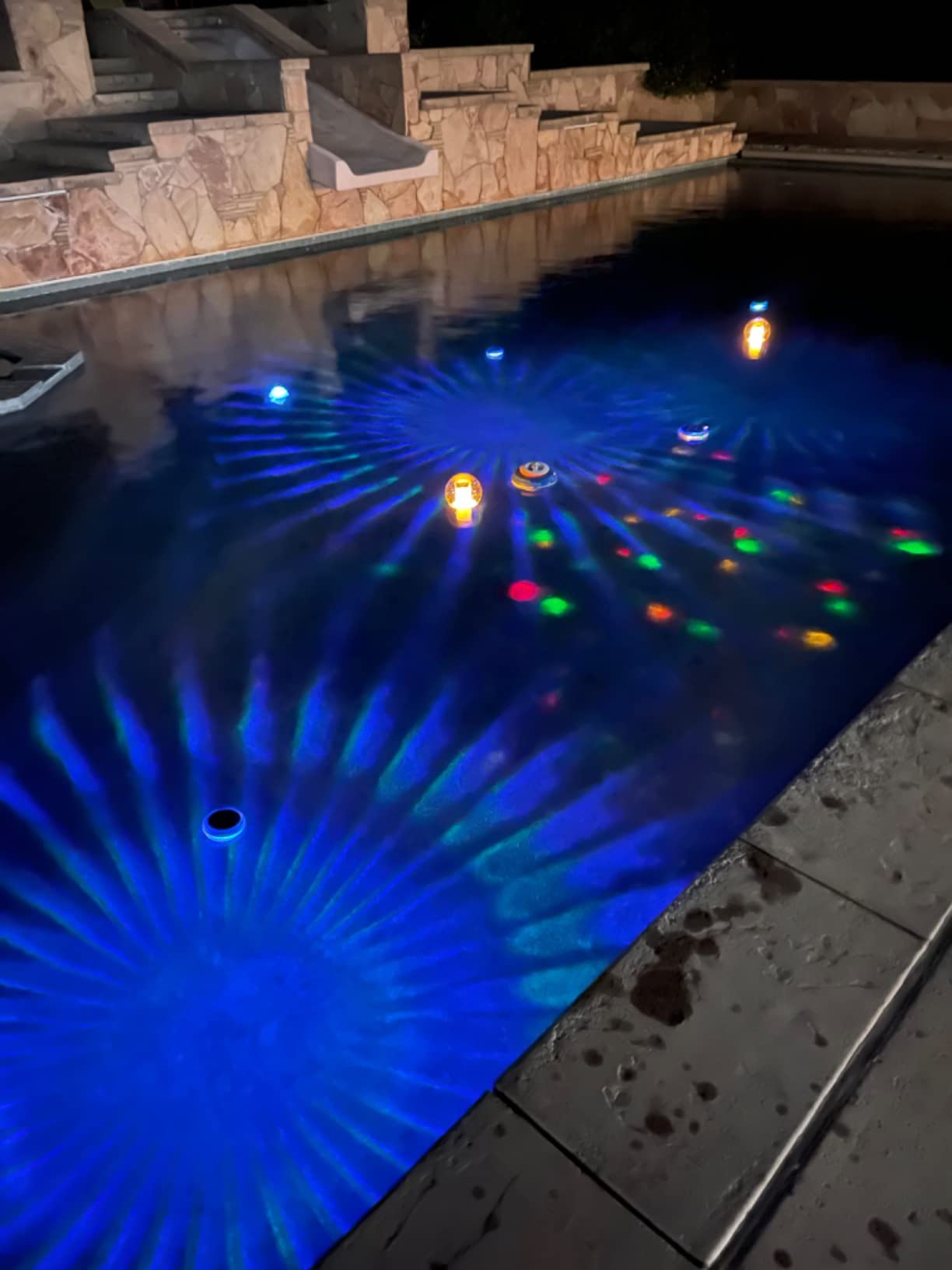 Amazon.com: Floating Pool Lights,Solar Pool Lights with RGB Color ...