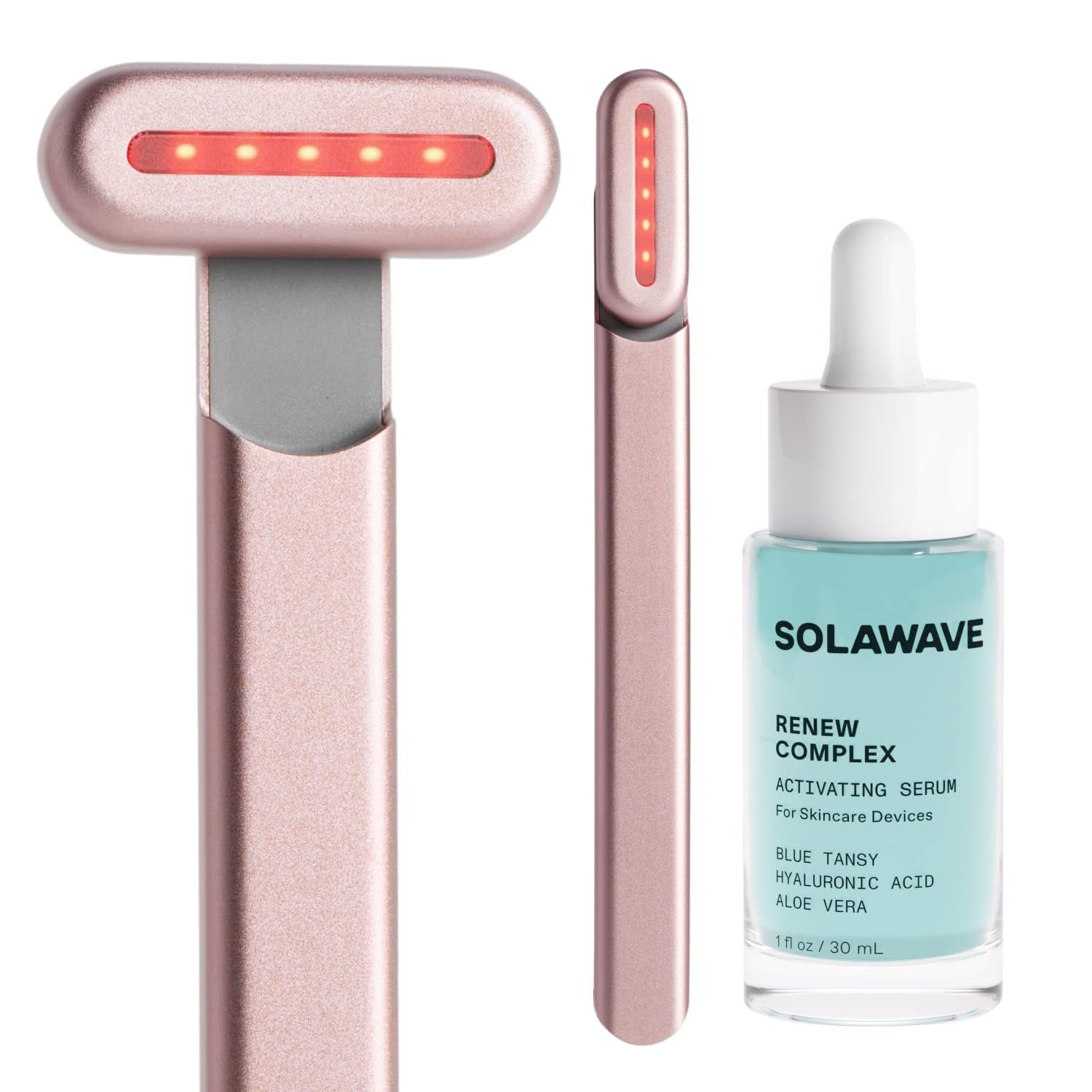 Solawave 4-in-1 Facial Wand and Renew Complex Serum Bundle | Red Light ...
