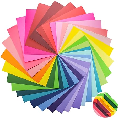 Amazon.com : Livholic 100 Pack Heavy Colored Paper Cardstock Front Back ...