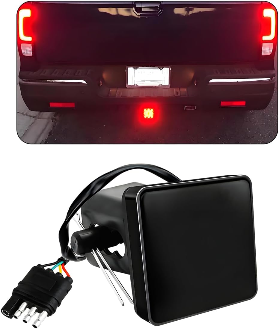 Amazon.com: KVAEY 15 LED Brake Light Trailer Hitch Cover, Super Bright ...