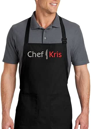 Amazon.com: PLACE4PRINT Personalized Embroidered Chef Apron with Custom ...