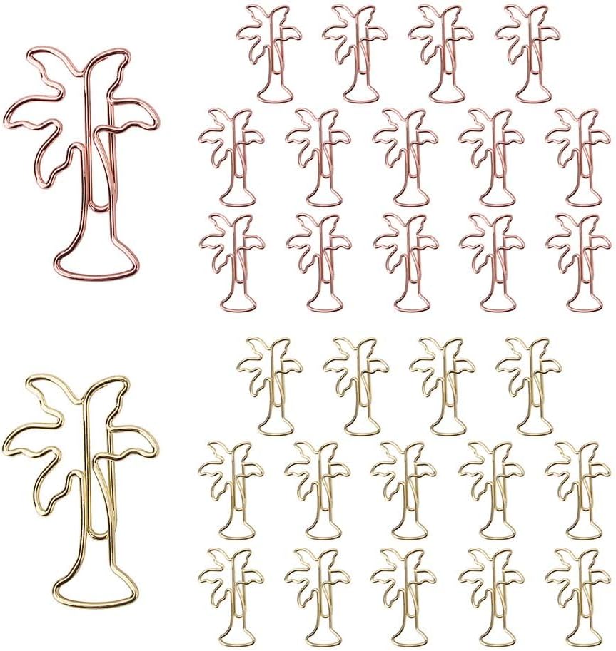 Amazon.com : OWLFAVO 30pcs Palm Tree Shape Paper Clips with Clear Box ...