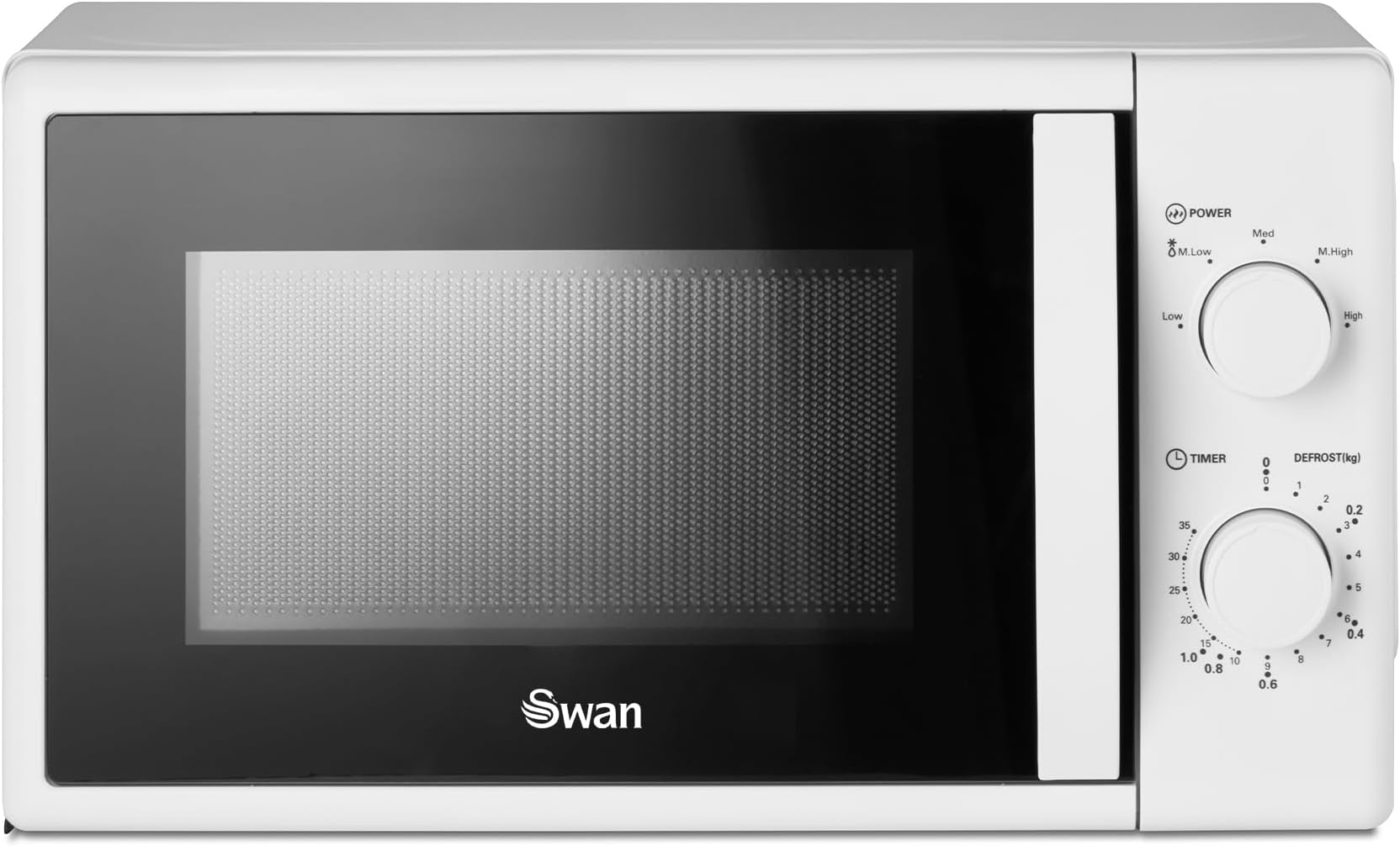 Swan SM4420WHT Manual Microwave with 5 Power Levels, 35 Minute Timer, 700W, 20L, White : Amazon ...