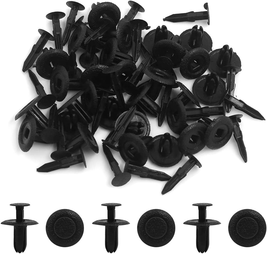 Amazon.com: Black Plastic Expanding Rivets 6mm Dia Hole Clips 30pcs ...