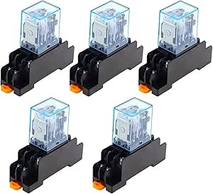 Amazon.com: BEOTTO 5set 220V 10A Coil Power Relay DPDT LY2NJ HH62P HHC68A-2Z with Socket Base ...