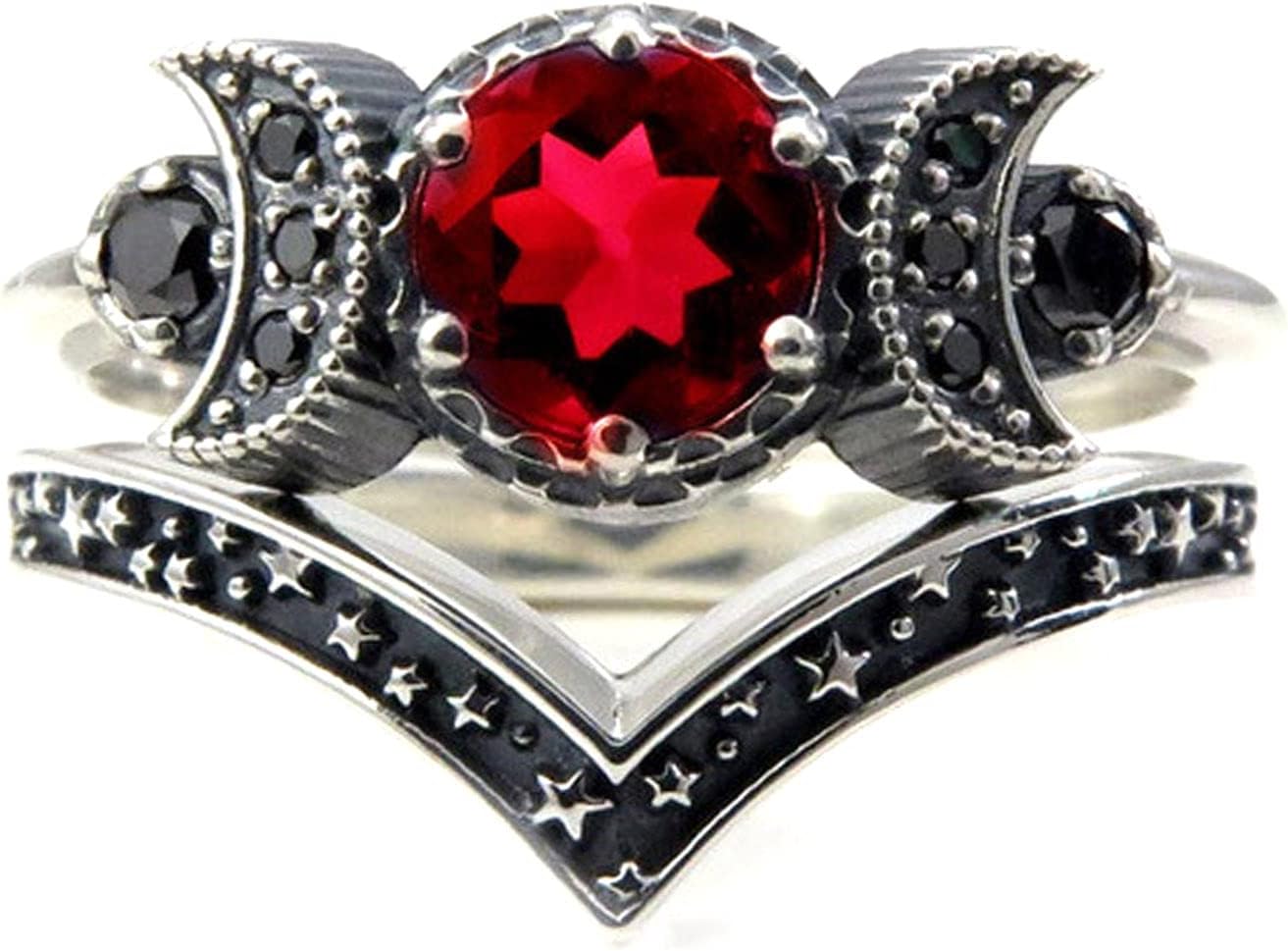 Amazon.com: HSQYJ 2Pcs Vintage Bohemian Crystal Moon Goddess Cocktail ...