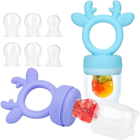 Amazon.com : Bc Babycare Baby Food Feeder Pacifier 2 Pack, Food Grade ...