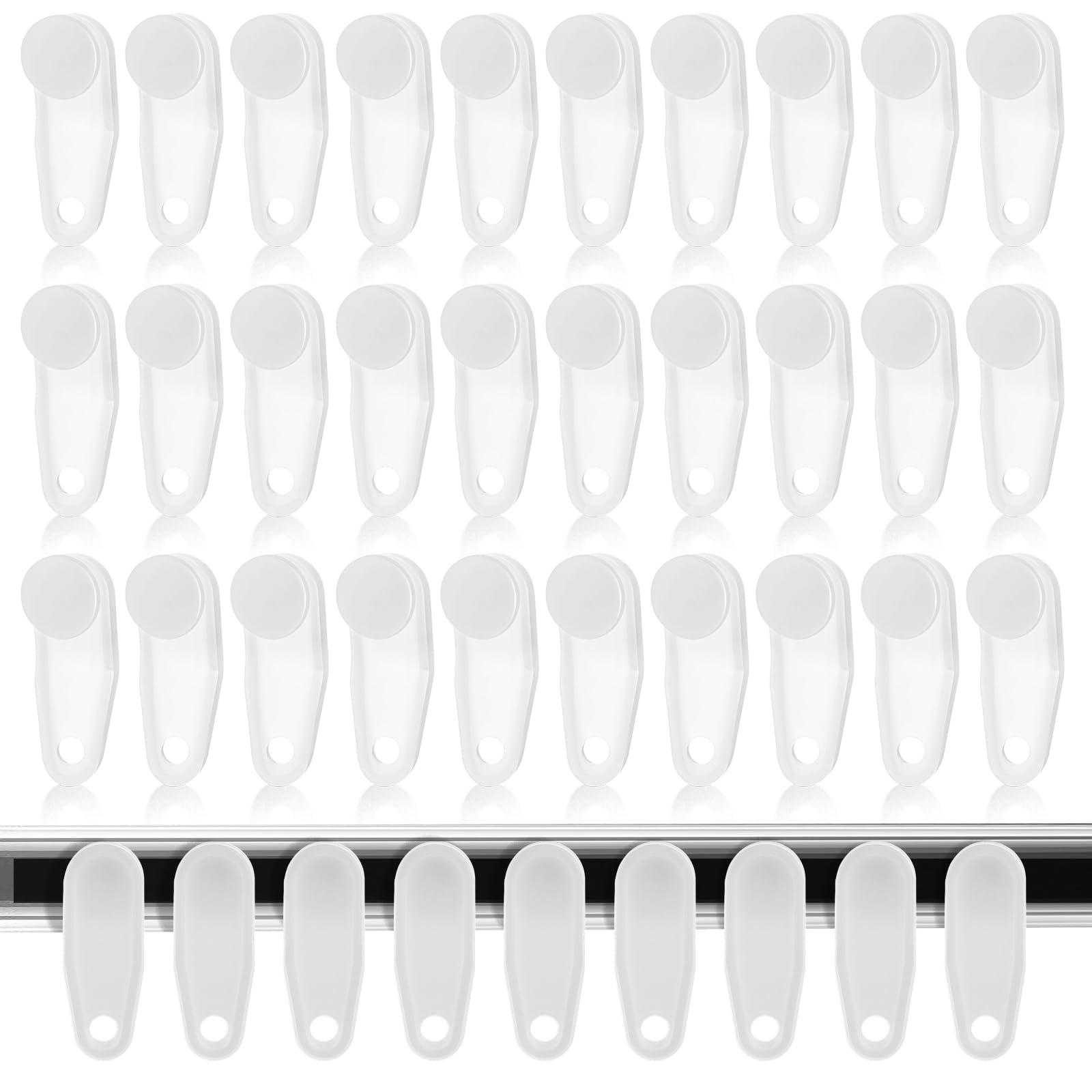 Amazon.com: 50 PCS Curtain Track Gliders White Traverse Rod Slides ...