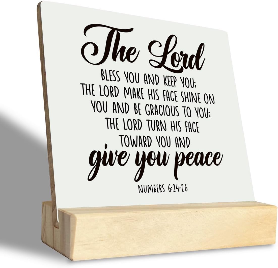 Amazon.com : Christian Plaque, Plaques Gift with Wooden Stand ...