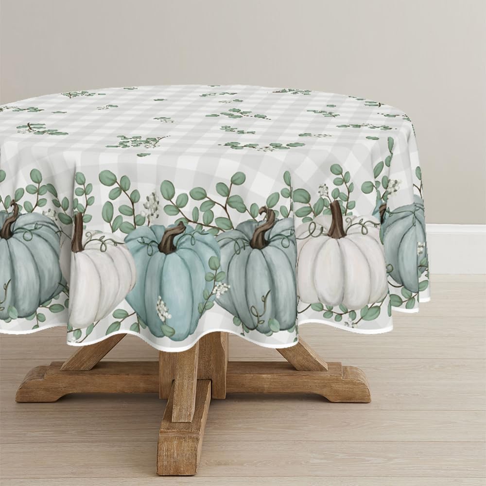 Amazon.com: Horaldaily Fall Tablecloth 60x60 Inch Round, Thanksgiving ...