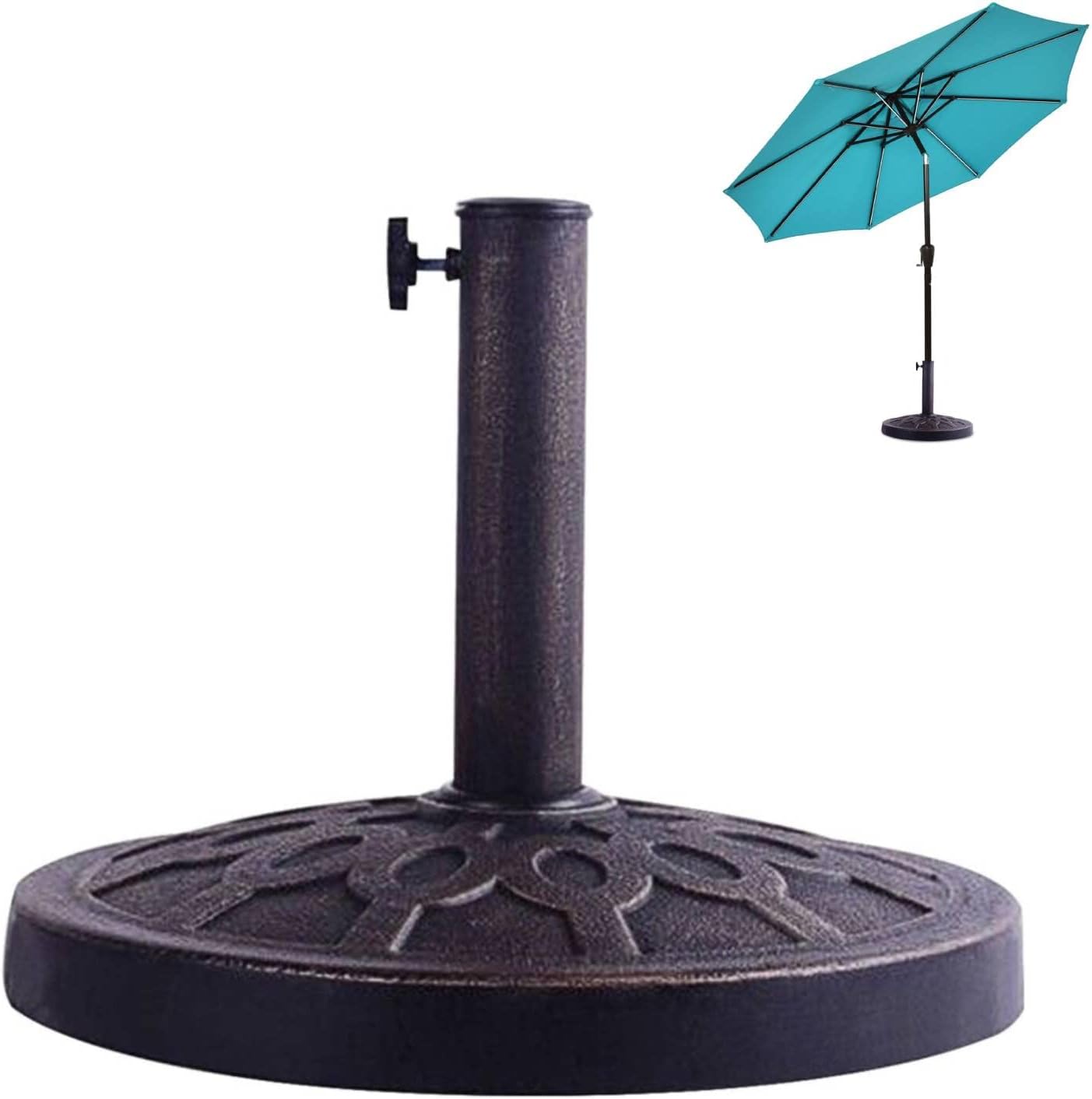 TANGZON Resin Parasol Base, 38mm-48mm Heavy Duty Round Umbrella Stand ...